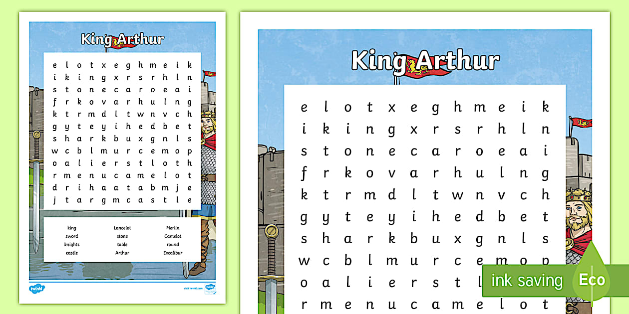 Lovely Legend of King Arthur Word Search (Teacher-made)