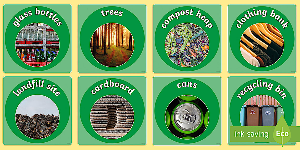 Precursive Recycling Display Photo Cut Outs (teacher made)