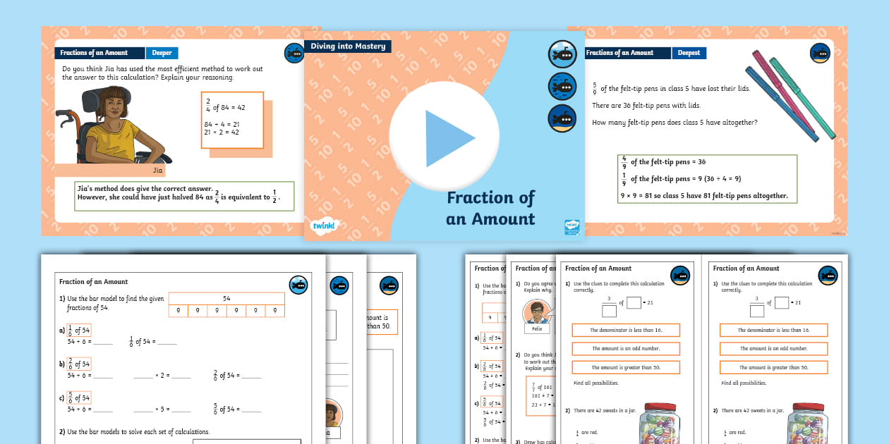👉 Year 5 DiM: Step 5 Fraction of an Amount Teaching Pack