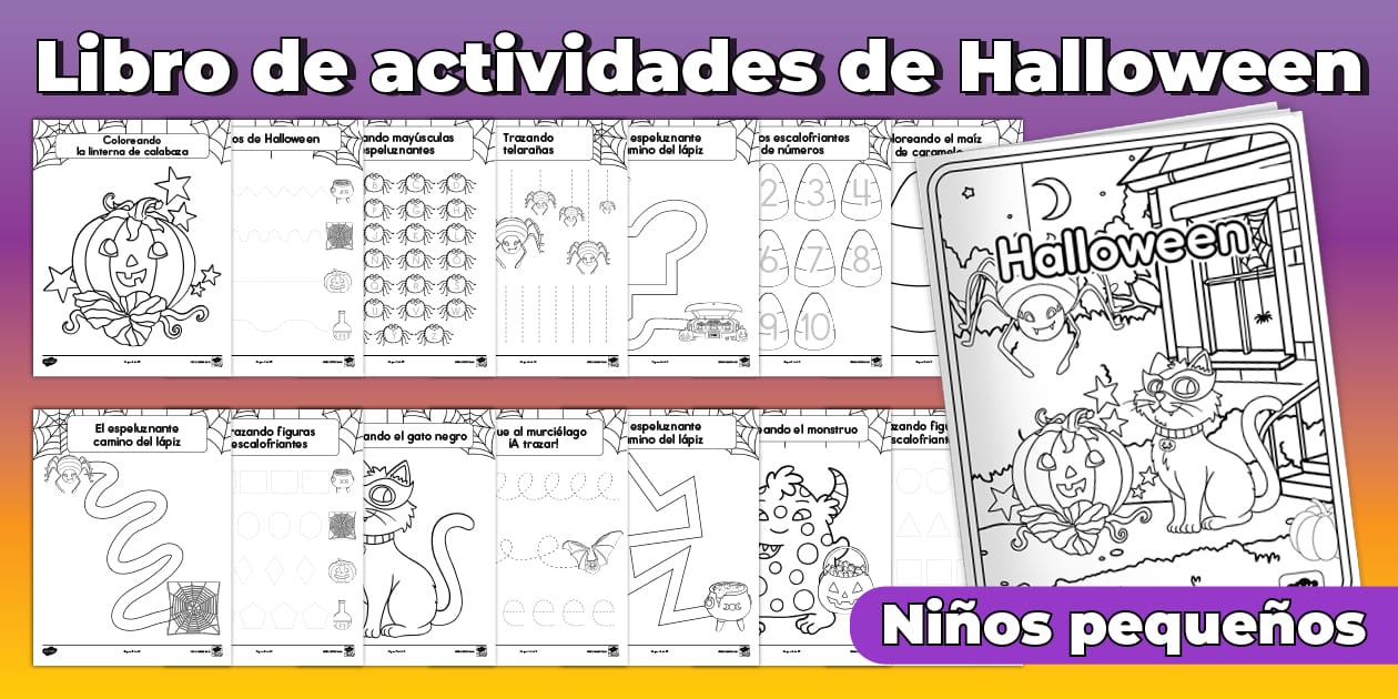 Libro de actividades de Halloween para niños pequeños
