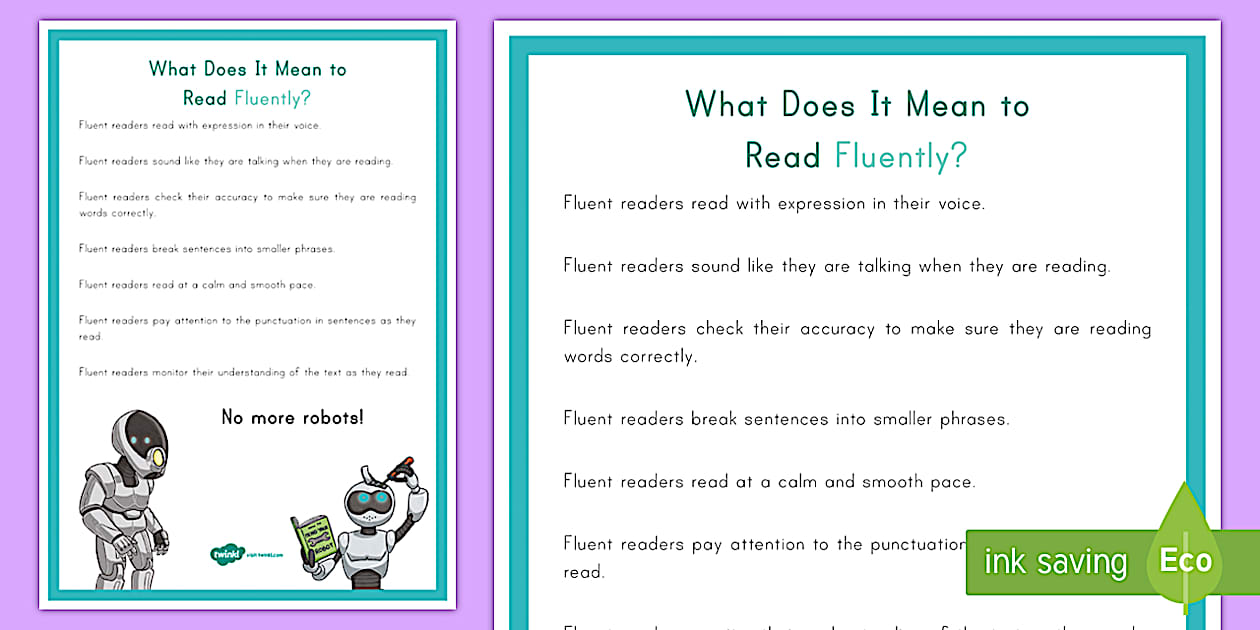 Fluent Readers Poster (teacher made) - Twinkl