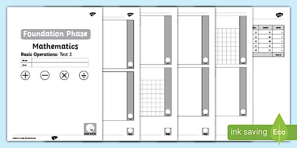 Foundation Phase Maths Assessment | Basic Operations