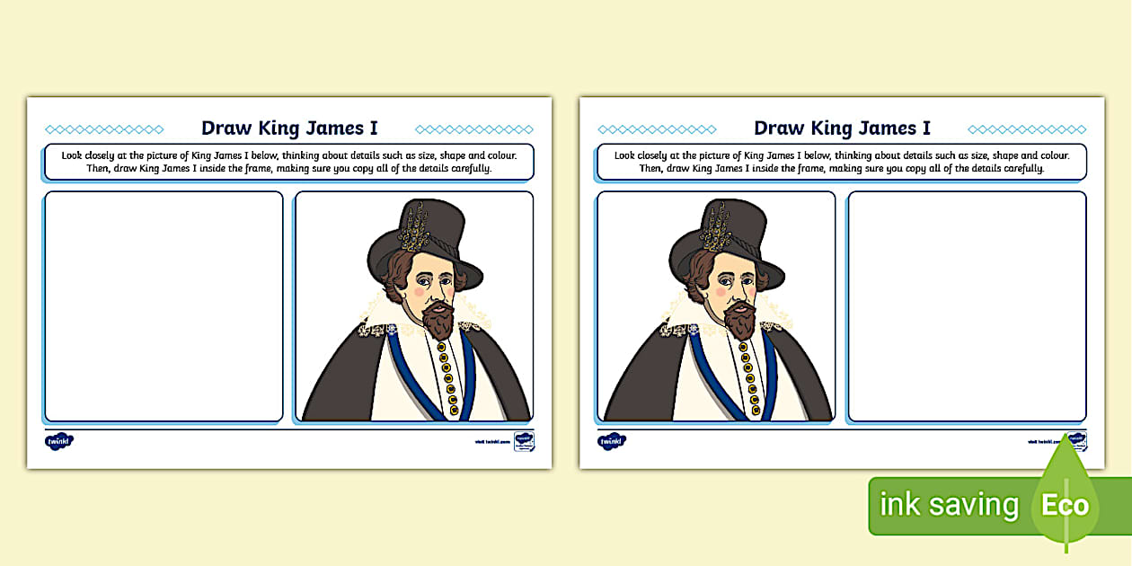 Draw King James I Art Activity