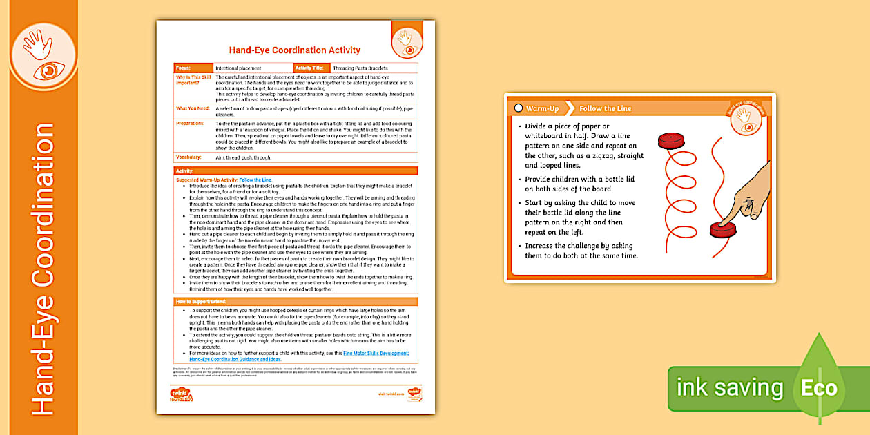 Hand-Eye Coordination Adult-Led: Threading Pasta Bracelets