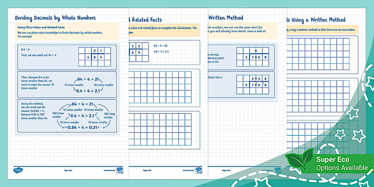 Dividing Decimals by Whole Numbers (Ages 10 - 11) - Twinkl