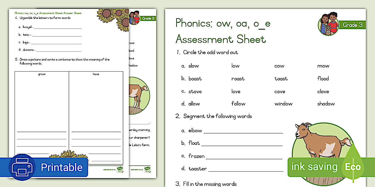 Phonics oa Sound Worksheets | Resources | Twinkl ZA - Twinkl