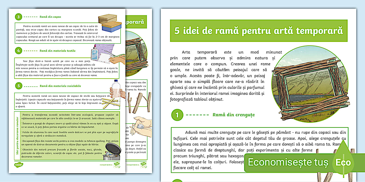 AVAP 5 idei de ramă pentru artă temporară - Twinkl