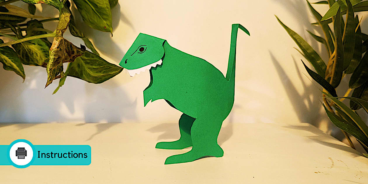 T Rex Craft | Paper Dinosaur Craft (teacher made) - Twinkl