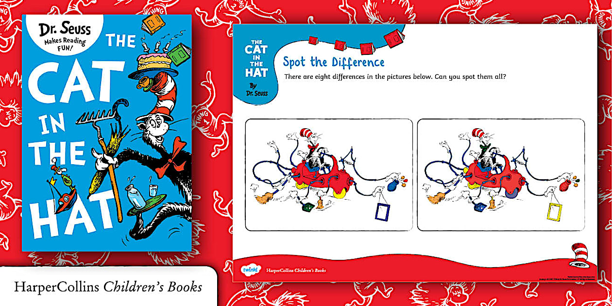 FREE! - Dr. Seuss Spot the Difference Activity | The Cat in the Hat
