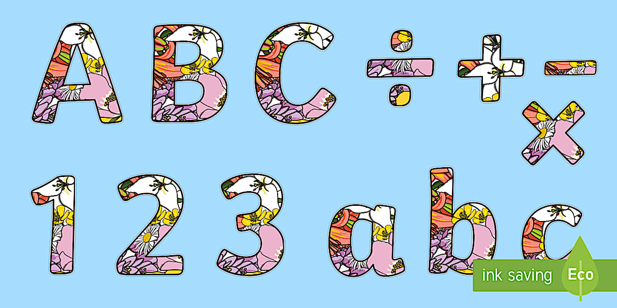 Flowers Display Lettering (teacher made) - Twinkl