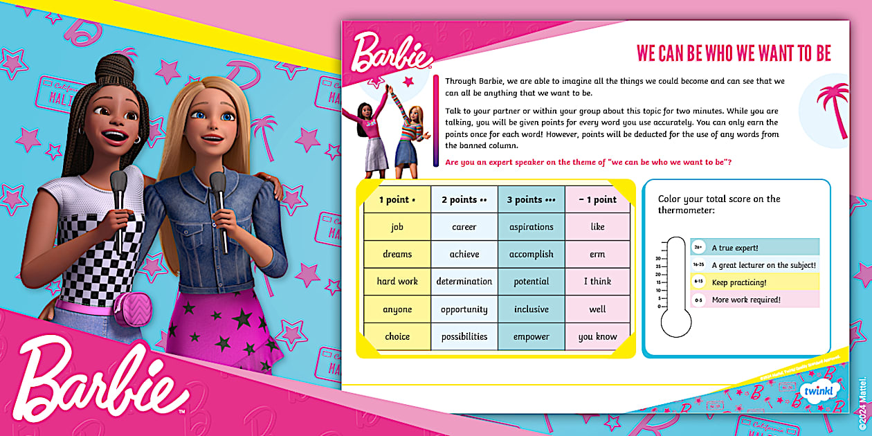 Barbie: Speak Like an Expert Activity for 3rd-5th Grade