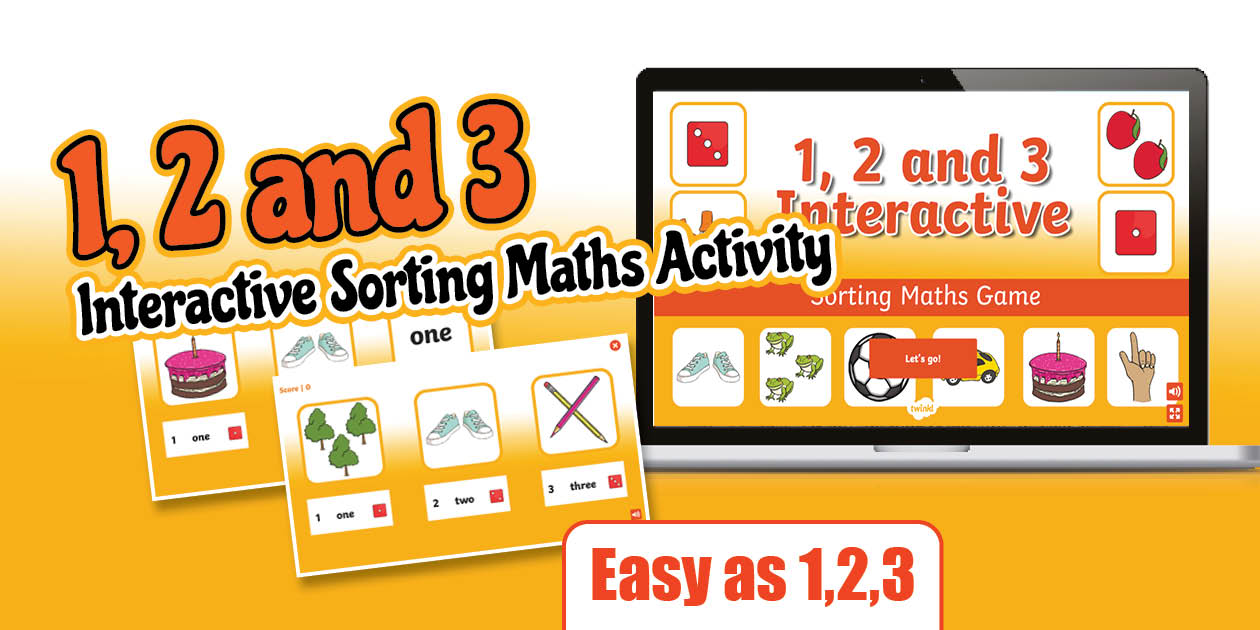 * NEW * 1, 2 and 3 Interactive Sorting Maths Activity