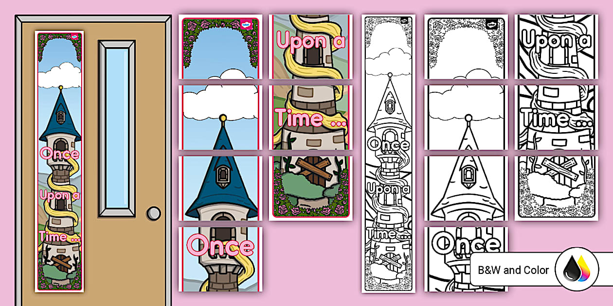 Once Upon a Time ... Rapunzel's Tower Vertical Door Banner