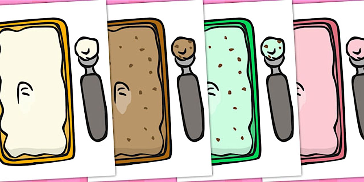 Ice Cream Tub and Scoop Role Play Cut-Outs (teacher made)