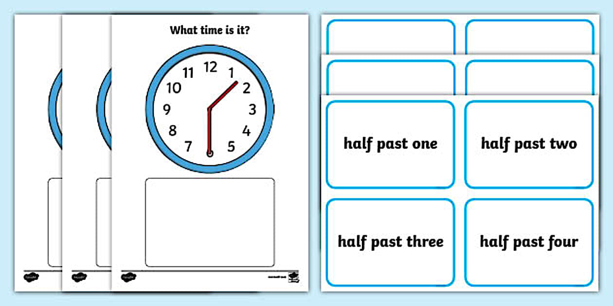 👉 Clock Matching Activity - Half Past (teacher made)