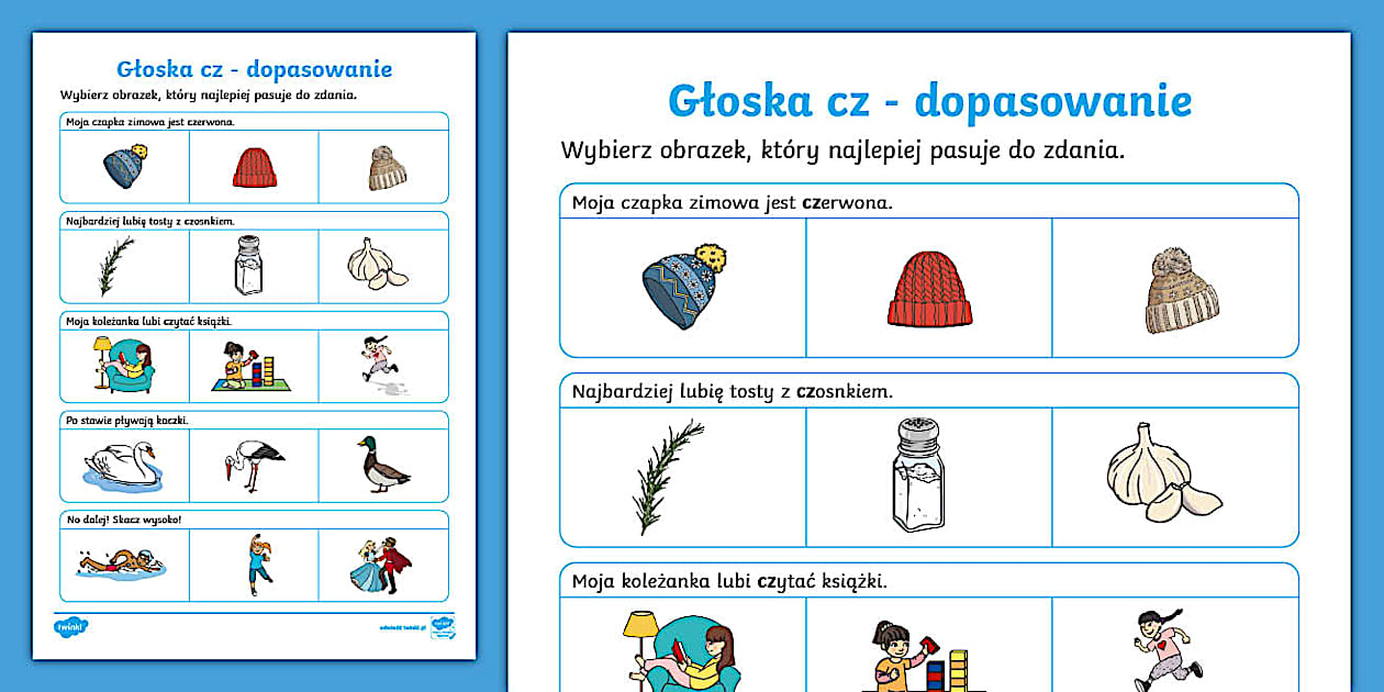 Logopedia | Głoska cz | Dopasowanie (teacher made) - Twinkl