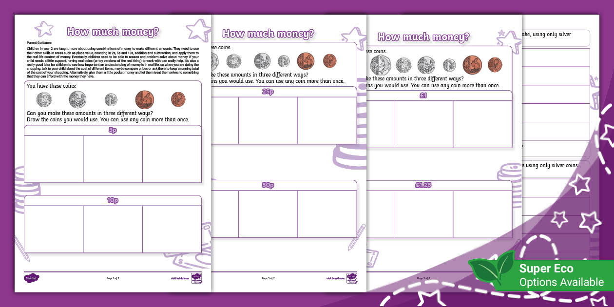 Money Making Amounts Activities (Ages 6 - 7) - Twinkl
