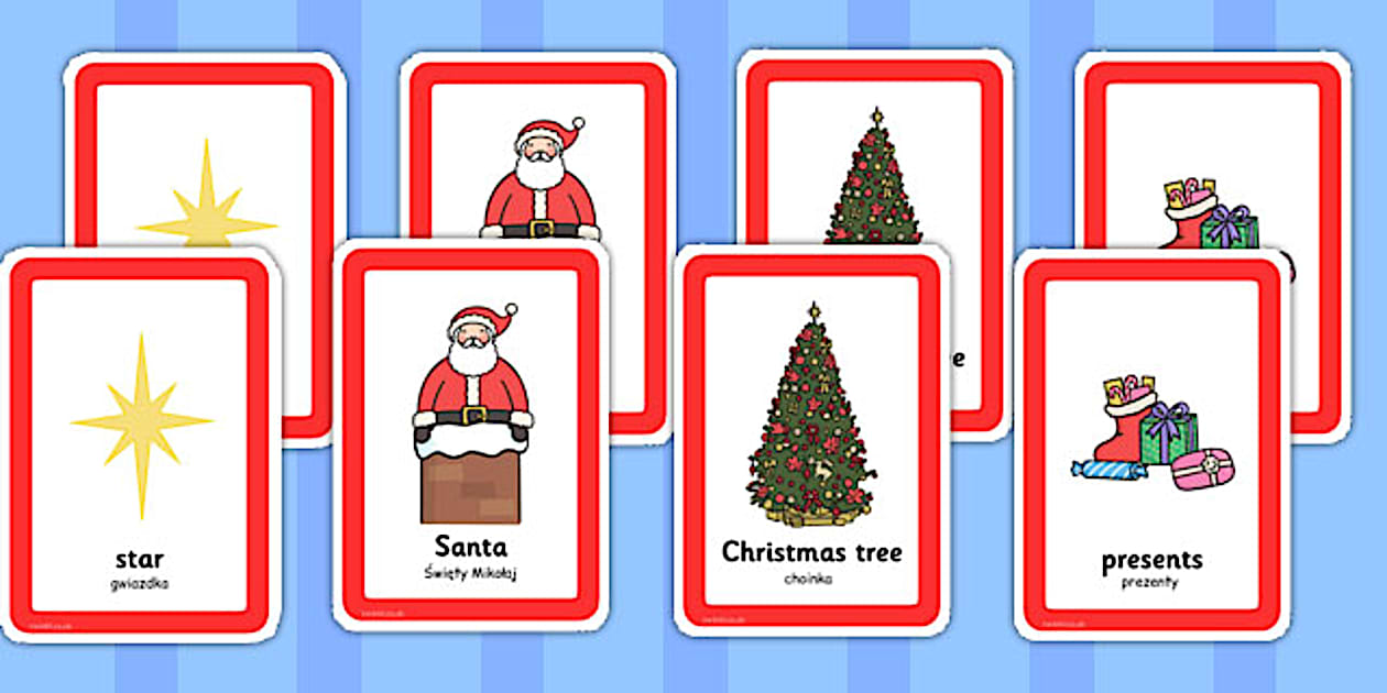 Christmas Pairs Matching Game Polish Translation - Twinkl
