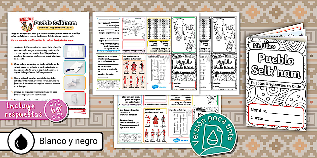 Pueblos Originarios | Selk´nam | Minilibro | Chile | Historia