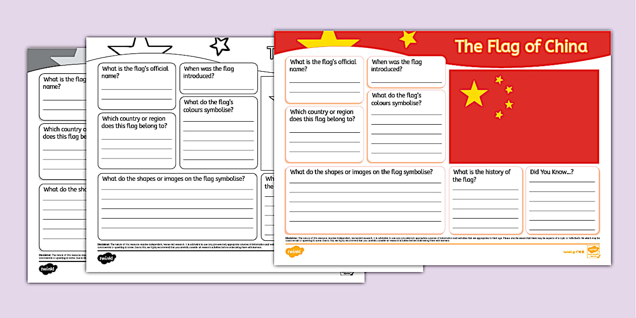 China Flag Fact File Template - Twinkl Flags - Twinkl