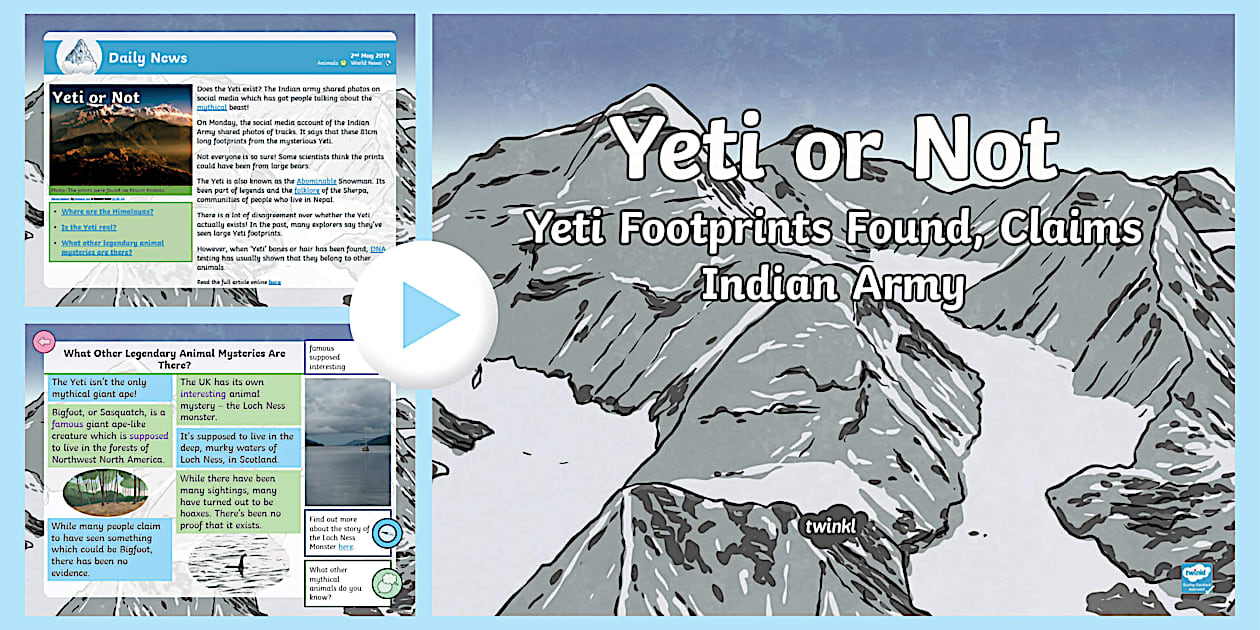 LKS2 Yeti Footprints Daily News PowerPoint (teacher made)