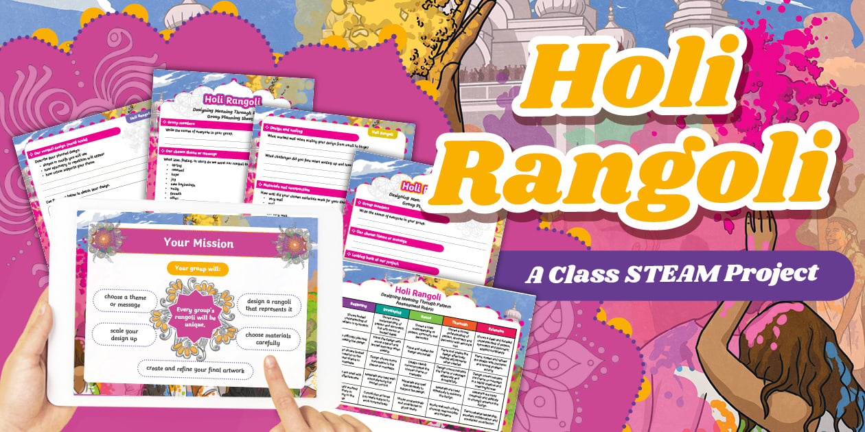 Class STEAM Project: Holi Rangoli