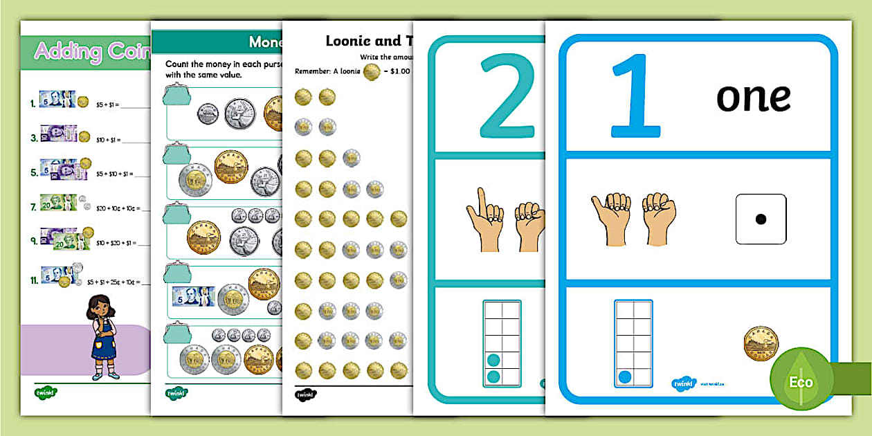 Adding Coins and Bills Worksheet Pack | Twinkl CA - Twinkl