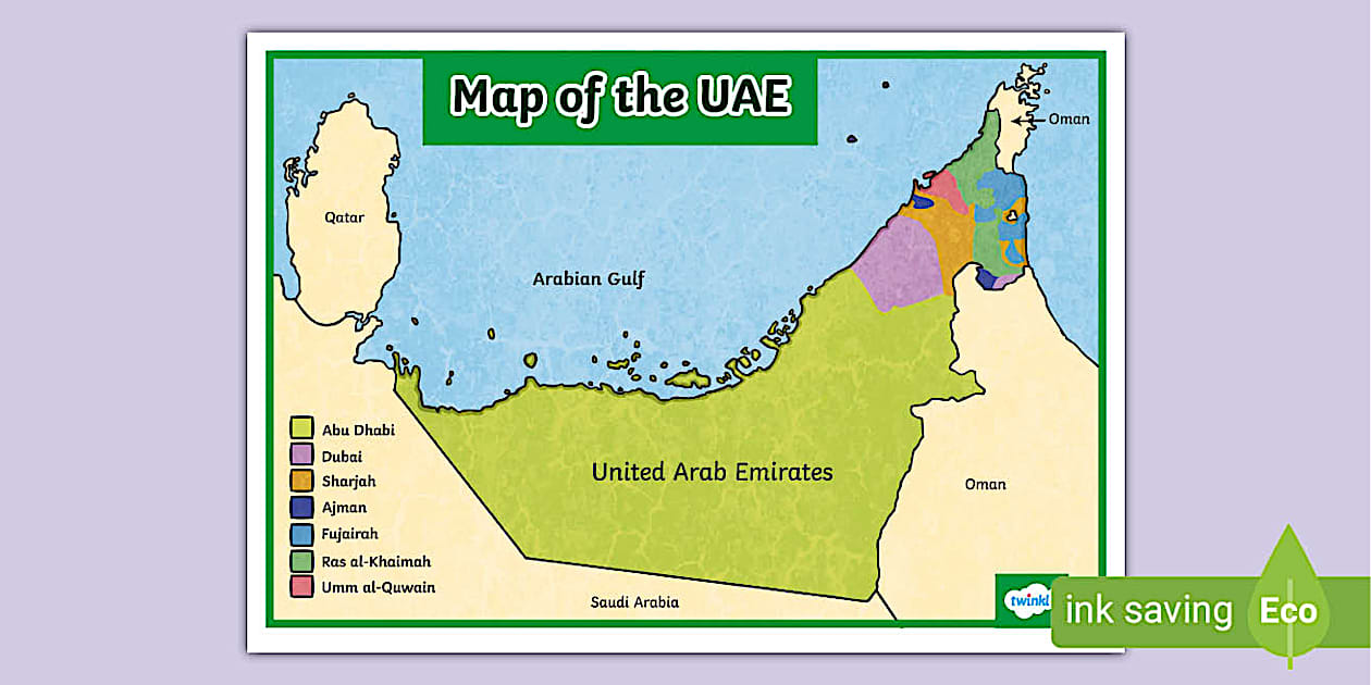 UAE Map (teacher made) - Twinkl