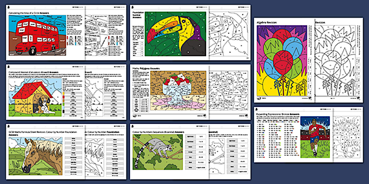 👉 GCSE Foundation Maths - Colour by Number Resource Pack