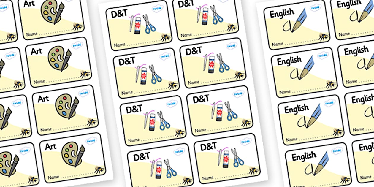 Bumble Bee Themed Editable Book Labels