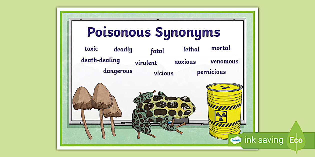 Poisonous Synonyms Word Mat (teacher made) - Twinkl