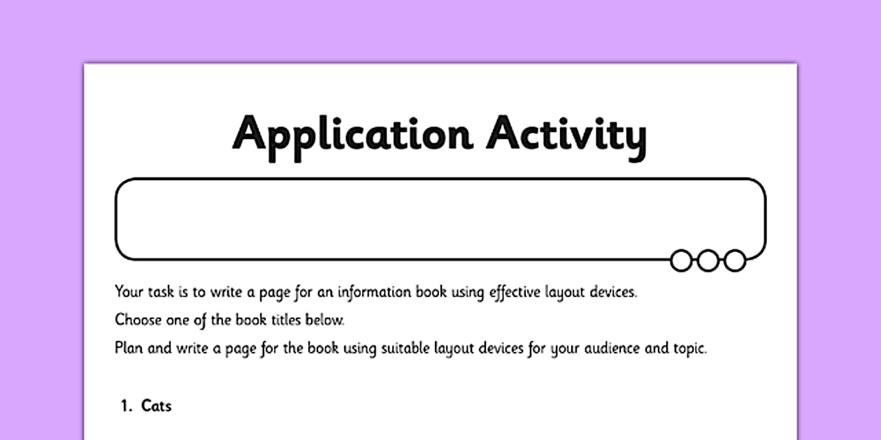 Layout Devices Application Worksheet / Worksheet - Twinkl