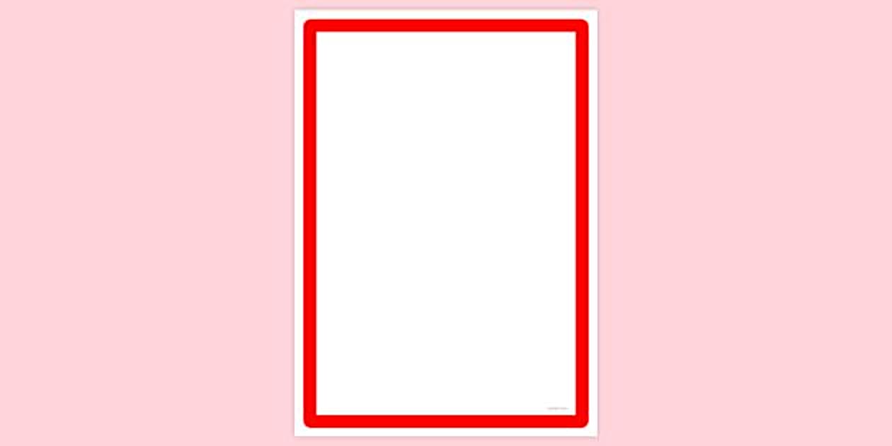 Editable Simple Blank Border Page Red (teacher made)