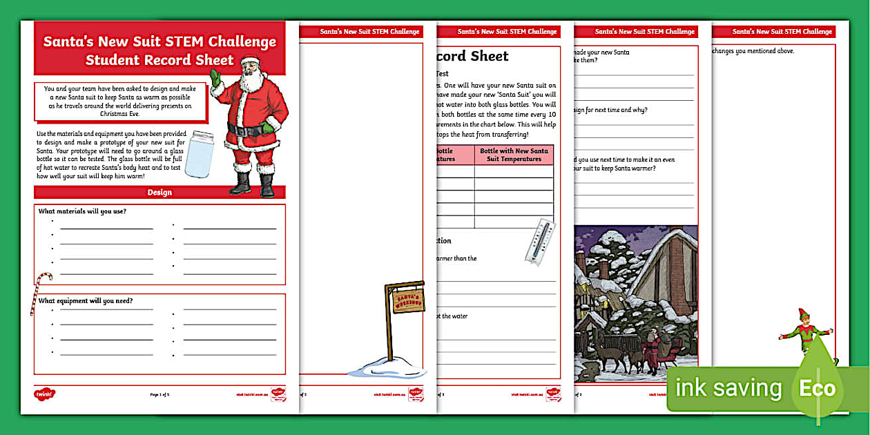 Santa's New Suit STEM Challenge | Year 3 & 4 STEM Resources