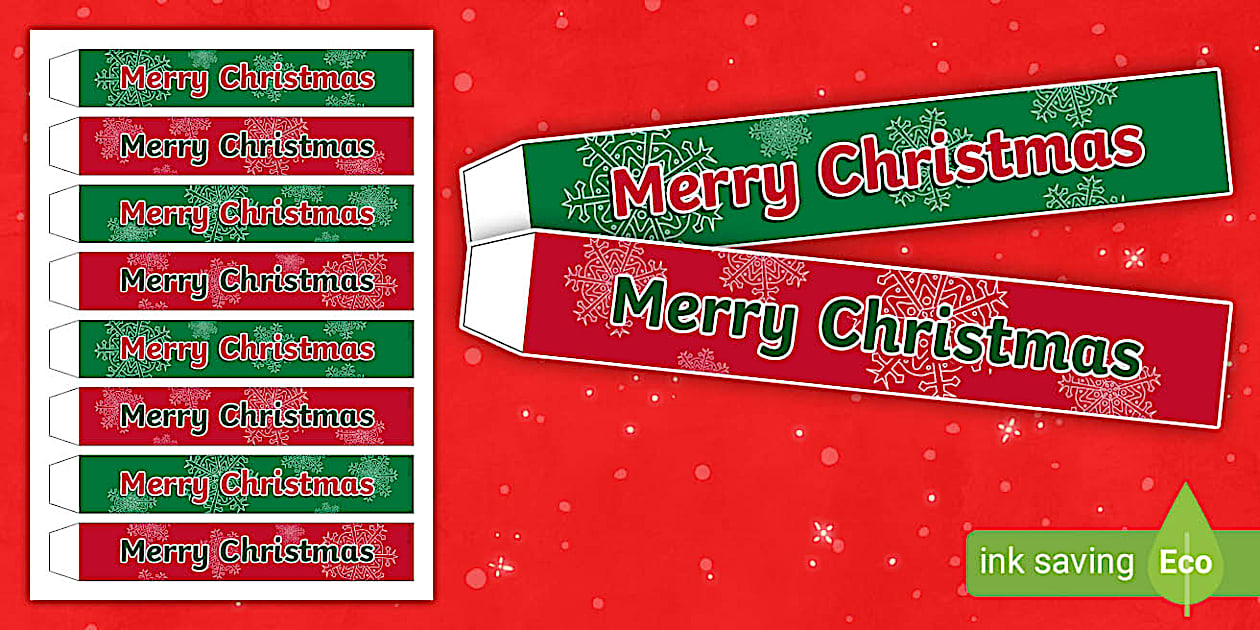 Merry Christmas Paper Chains (teacher made) - Twinkl
