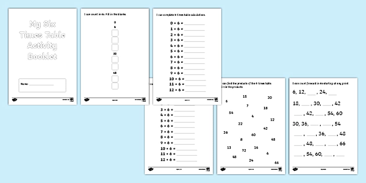 Editable 6 Times Table Activity Booklet - 6 (teacher made)