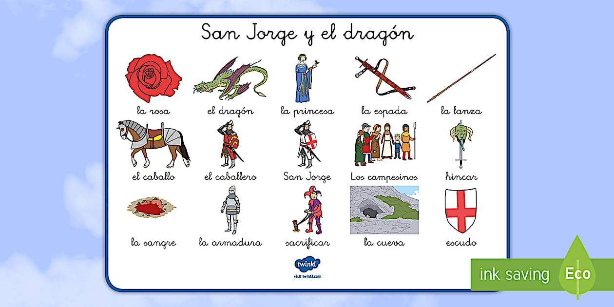 Tapiz de vocabulario: San Jorge y el dragón (teacher made)