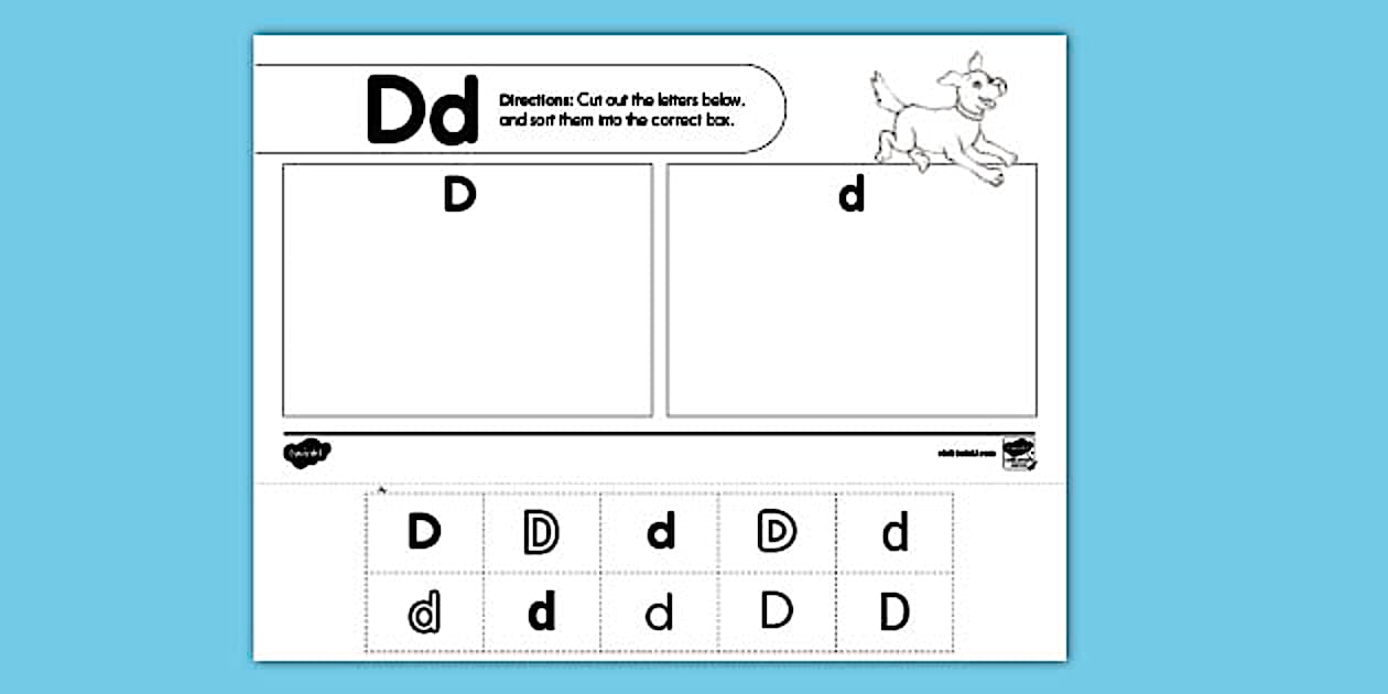 Uppercase and Lowercase D Sort for PreK-K (teacher made)