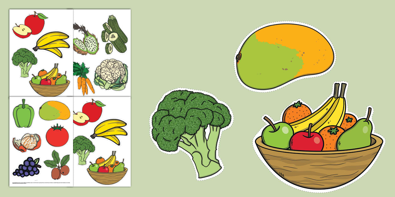 Obst und Gemüse - Bilder zum Ausschneiden | Cut Outs