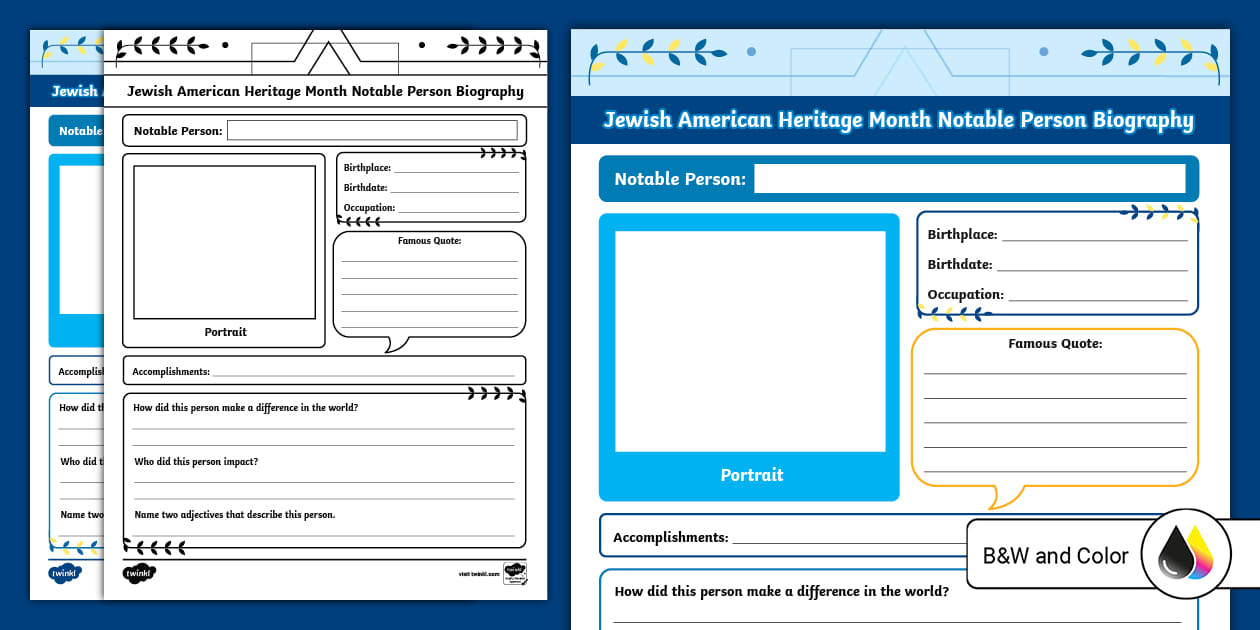 Jewish American Heritage Month Notable Person Biography