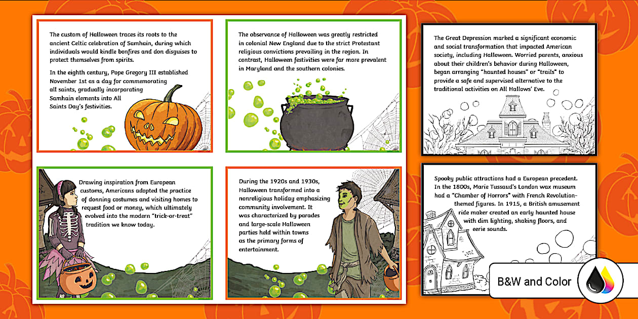 Halloween History Fact Cards for 3rd-5th Grade - Twinkl