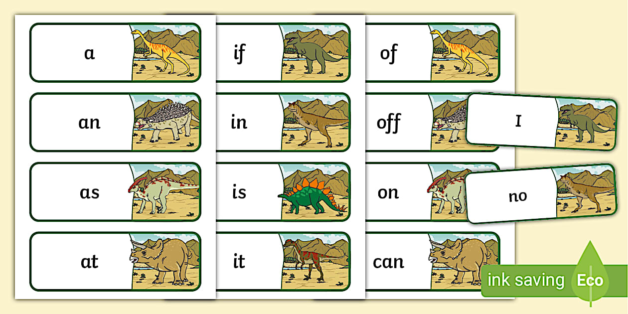 Dinosaurs Phase 2 HFWs (teacher made) - Twinkl