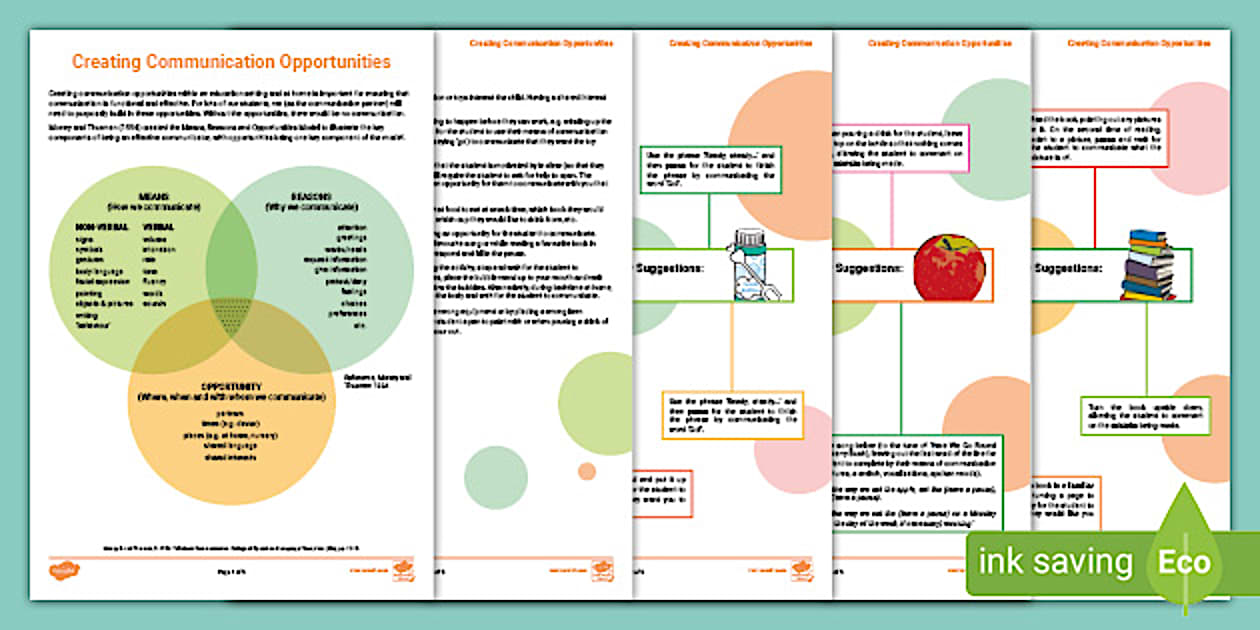 Creating Communication Opportunities Adult Guidance - Twinkl