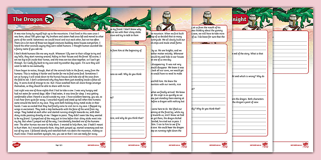 The Dragon and the Knight Point of View Stories - Twinkl