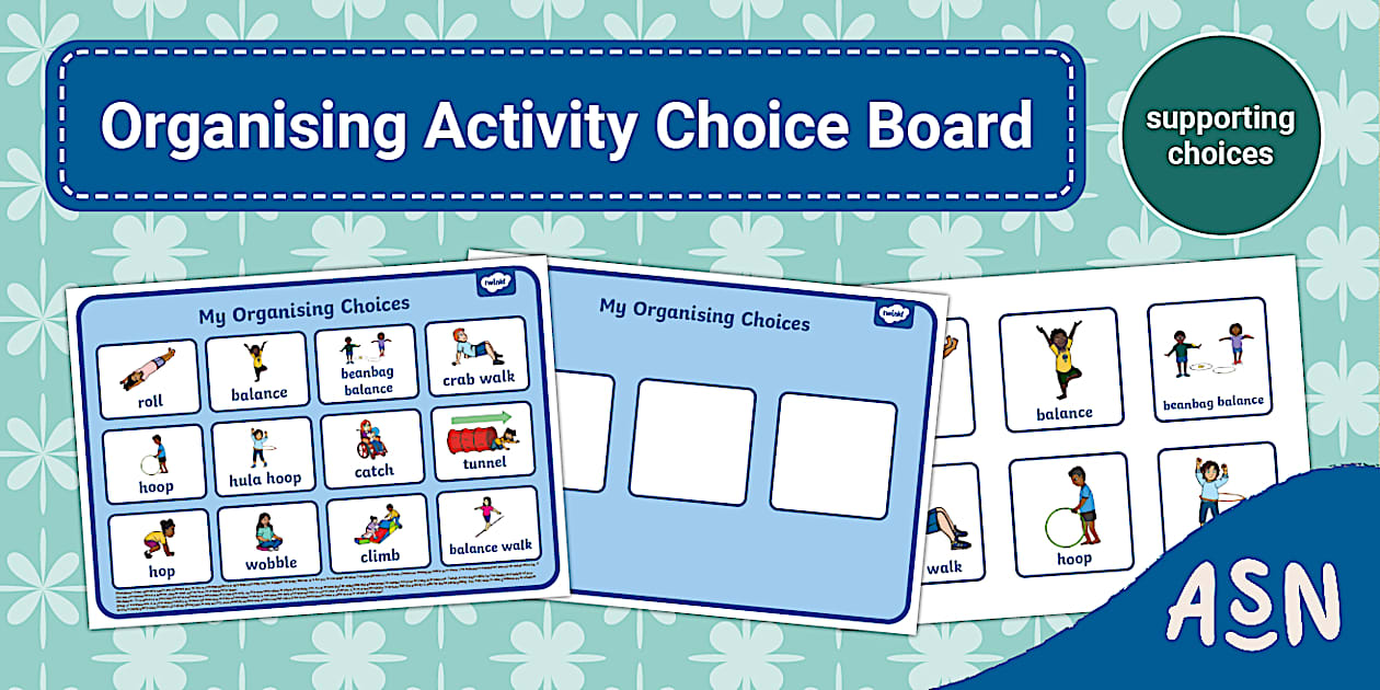 Sensory Activities - Organising Activity Choice Board