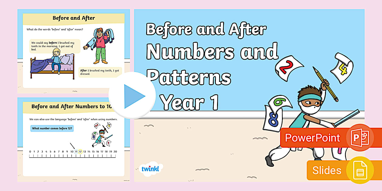 Before and After Numbers and Patterns Year 1 Powerpoint