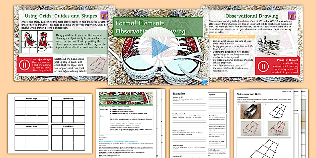 Formal Elements - Line - Observational Drawing Lesson Pack