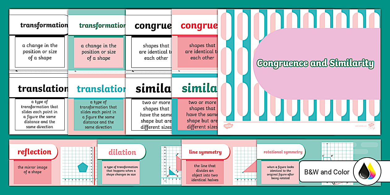 Eighth Grade Congruence and Similarity Unit Word Wall