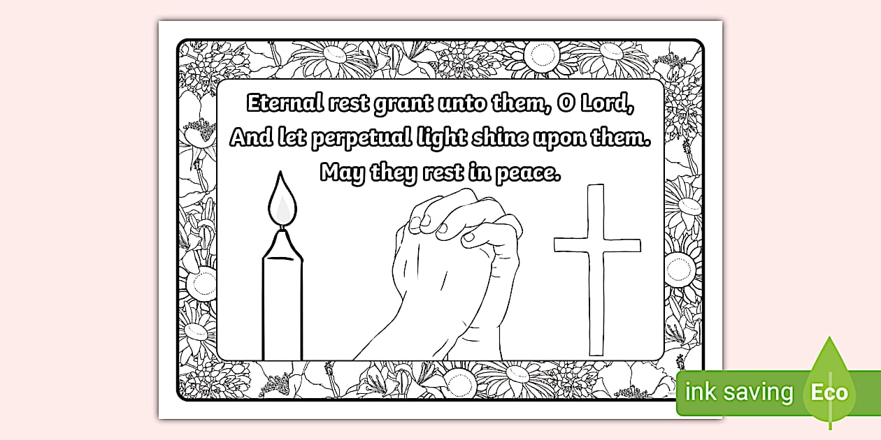 Editable All Souls' Day Colouring Page - Twinkl