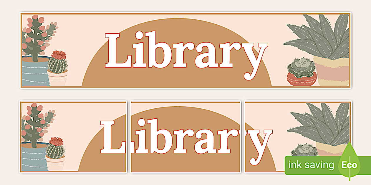 Succulents-Themed Library Display Banner (teacher made)